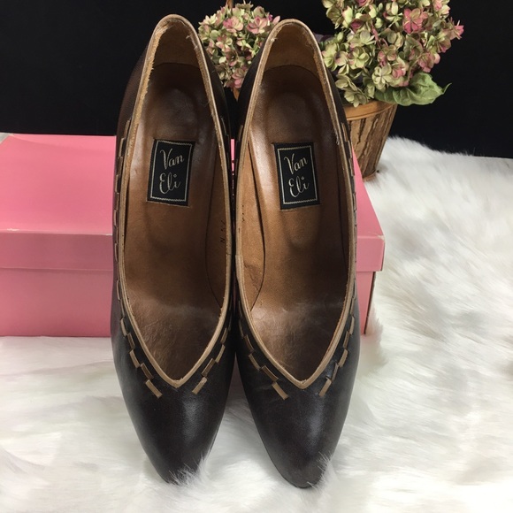 Vaneli | Shoes | Vintage Vaneli Brown Leather High Heeled Shoes | Poshmark